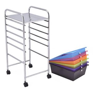 Giantex 6 Storage Drawer Cart Rolling Organizer Cart for Tools Scrapbook Paper Home Office School Multipurpose Mobile Utility Cart (Multicolor)