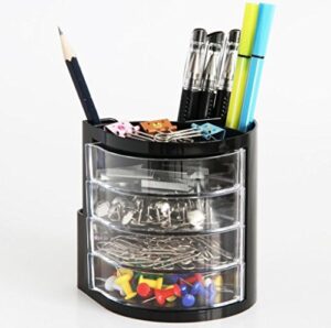 chris-wang 1pc multifunctional plastic desktop pen holder, desk storage organizers case for pencil/rubber/binder clips/paperclips/memo notes/stationery/office suplise