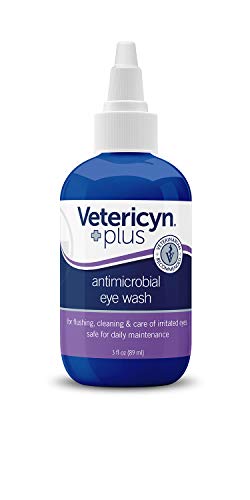 Vetericyn Plus Dog and Cat Eye Wash | Eye Drops for Dogs and Cats to Flush and Soothe Eye Irritations, Dog Tear Stain Cleaner, Safe for All Animals. 3 ounces