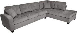 homelegance emilio 2-piece reversible sectional sofa - taupe