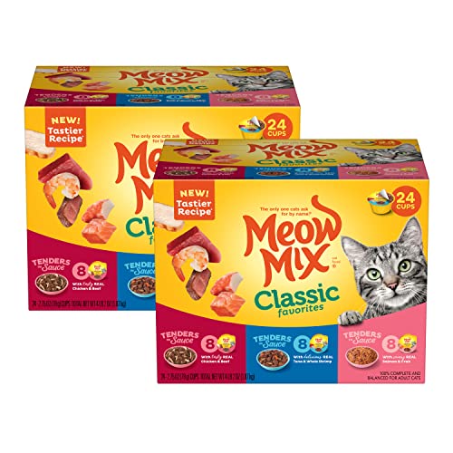 Meow Mix Classic Favorites Wet Cat Food, Variety Pack, 2.75 Ounce Cup (Pack of 48)