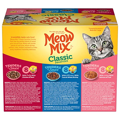 Meow Mix Classic Favorites Wet Cat Food, Variety Pack, 2.75 Ounce Cup (Pack of 48)