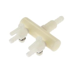 uxcell Plastic Aquarium 2 Outlet Ways Air Flow Control Distributor Lever Pump Valve White