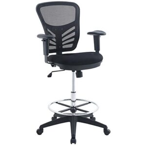 modway articulate drafting chair - reception desk chair - drafting table chair in black