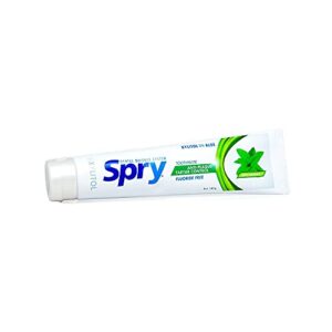 Spry Xylitol Toothpaste, Fluoride-Free, Natural Spearmint, Anti-Plaque and Tartar Control, 5 oz (3 Pack)