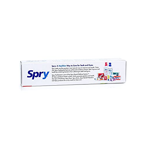 Spry Xylitol Toothpaste, Fluoride-Free, Natural Spearmint, Anti-Plaque and Tartar Control, 5 oz (3 Pack)