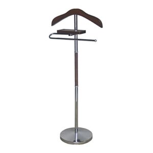 proman products vl17017 hanger, tray & trouser bar, brown valet, light walnut