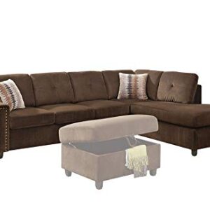 ACME Belville Sectional Sofa w/Pillows (Reversible) - - Chocolate Velvet