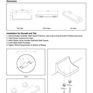 MODONA Glass Wall Shelf with Rail – Polished Chrome – 5 Year Warrantee