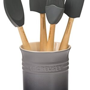 Le Creuset Silicone Craft Series Utensil Set with Stoneware Crock, 5 pc., Oyster