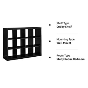 Better Homes and Gardens 12-Cube Organizer (12-Cube, Solid Black)