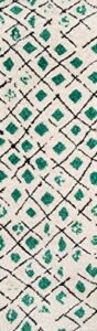 novogratz by momeni bungalow green runner area rug 2'3" x 8'0"