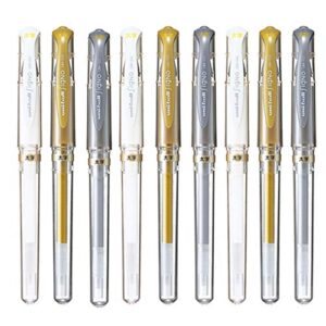 uni-ball signo um-153 broad point gel impact pen, 1.0mm, white/gold/silver, 3 pens each/total 9 pens (japan import)