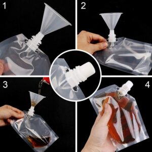 Concealable And Reusable Cruise Hidden bag Kit - Secret Flasks Cruise Liquor Bag Kit SIX (6) Durable Reusable Flasks With 2 Funnels