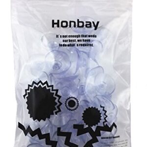 HONBAY 50pcs 20mm Diameter Mini Clear Plastic Suction Cup Without Hooks