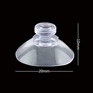 HONBAY 50pcs 20mm Diameter Mini Clear Plastic Suction Cup Without Hooks