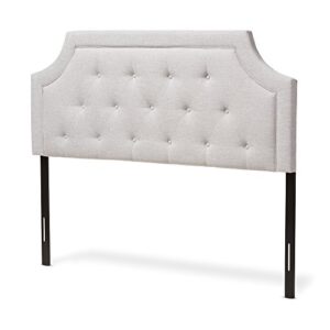 baxton studio josephine headboard, queen, greyish beige