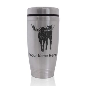 skunkwerkz commuter travel mug, moose, personalized engraving included