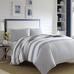 nautica - queen comforter set, cotton reversible bedding with matching shams, mediterranean inspired home decor for all seasons (fairwater blue, queen)