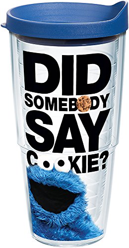 Tervis Sesame Street Made in USA Double Walled Insulated Tumbler Travel Cup Keeps Drinks Cold & Hot, 24oz, Did Somebody Say Cookie