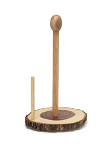 lipper international acacia standing towel holder w slab bark base & post server, 14.5'' h x 7.25'' diameter, multi color