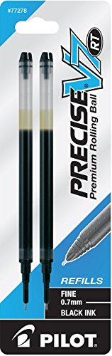 Pilot Precise V7 RT Rolling Ball, Fine Point, Black Ink 1 Pen & 24 Refills