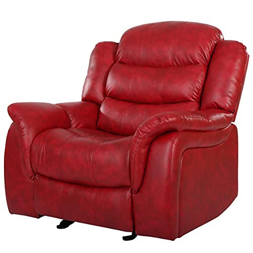 Christopher Knight Home Hawthorne Glider Recliner, Leather, Oxblood Red