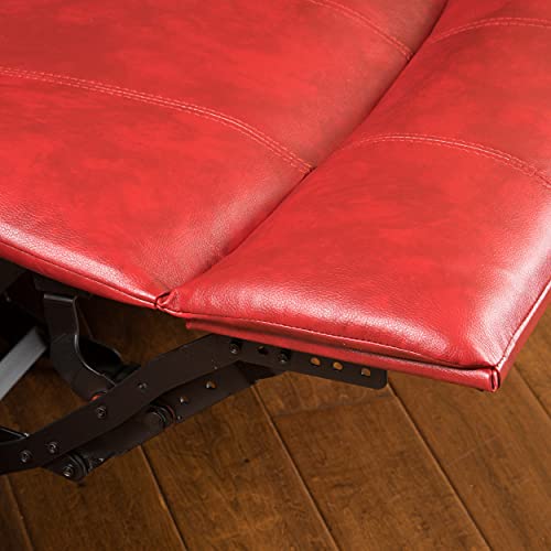 Christopher Knight Home Hawthorne Glider Recliner, Leather, Oxblood Red