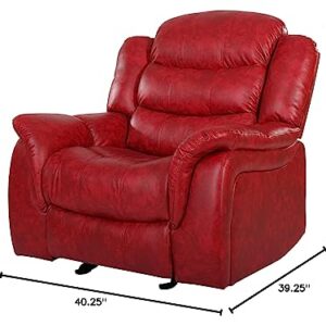 Christopher Knight Home Hawthorne Glider Recliner, Leather, Oxblood Red