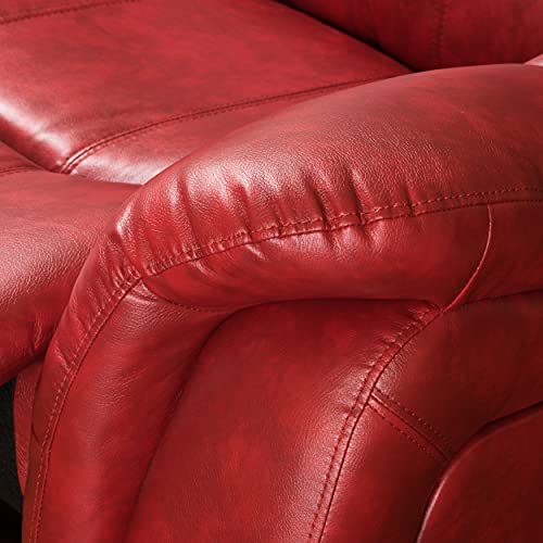 Christopher Knight Home Hawthorne Glider Recliner, Leather, Oxblood Red