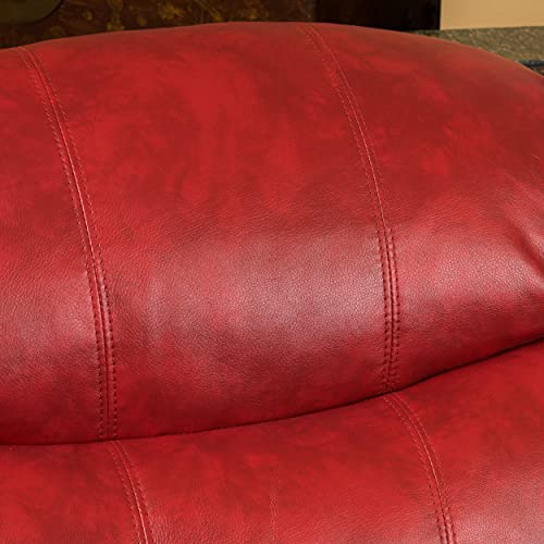 Christopher Knight Home Hawthorne Glider Recliner, Leather, Oxblood Red