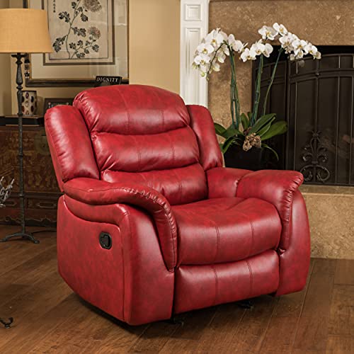 Christopher Knight Home Hawthorne Glider Recliner, Leather, Oxblood Red