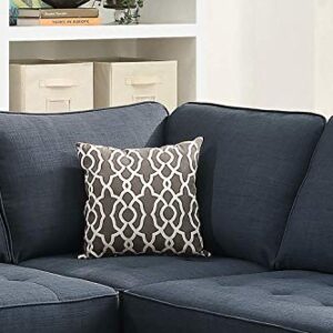 Poundex Bobkona Kemen 2-Pieces Sectional Sofa | Linen-Like Polyfabric Left or Right Chaise | F6989 model | Blue color