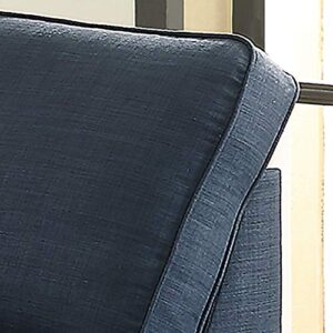 Poundex Bobkona Kemen 2-Pieces Sectional Sofa | Linen-Like Polyfabric Left or Right Chaise | F6989 model | Blue color