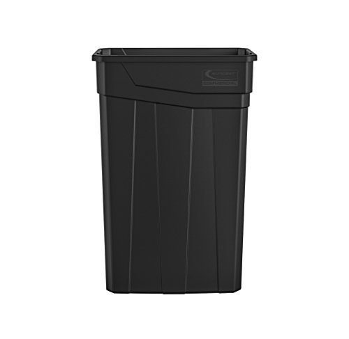 Suncast Commercial 23-Gallon Narrow Trash Can without Handles - Durable Garbage Can, Black