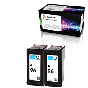 ocproducts refilled ink cartridge replacement for hp 96 for officejet 7310 7210 deskjet 9800 6988 6980 photosmart 8050 (2 black)