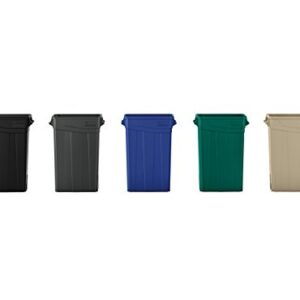 Suncast Commercial TCNH2030BK Narrow Trash Can With Handles, 30.00" Height x 11.08" Width, 23 gal Capacity, Black