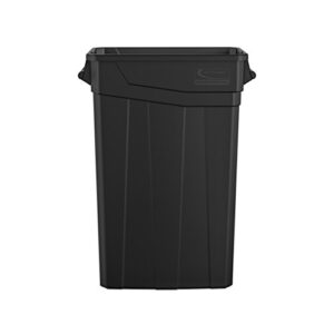 Suncast Commercial TCNH2030BK Narrow Trash Can With Handles, 30.00" Height x 11.08" Width, 23 gal Capacity, Black