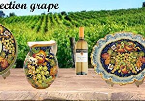 CERAMICHE D'ARTE PARRINI - Italian Ceramic Serving Appetizer Tray Baguette Decorated Grape Hand Painted Made in ITALY Tuscan