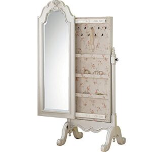 ACME Furniture Edalene Cheval Jewelry Armoire, Pearl White