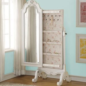 ACME Furniture Edalene Cheval Jewelry Armoire, Pearl White