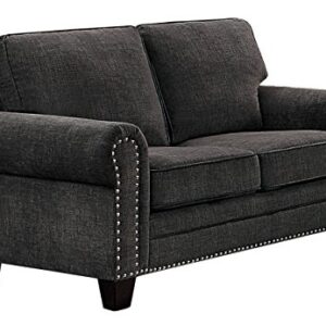 Homelegance Cornelia 63" Fabric Loveseat, Dark Gray