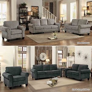 Homelegance Cornelia 63" Fabric Loveseat, Dark Gray