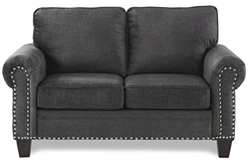 Homelegance Cornelia 63" Fabric Loveseat, Dark Gray