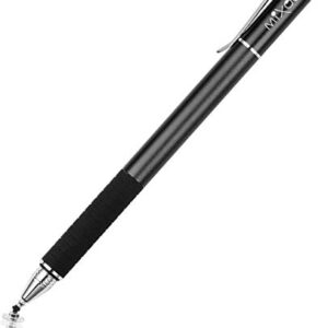 Mixoo Capacitive Stylus Pen,(Disc and Fiber Tip 2-in-1 Series) High Sensitivity and Precision,Stylus for iPad,iPhone and Other Touch Screens Devices, Black