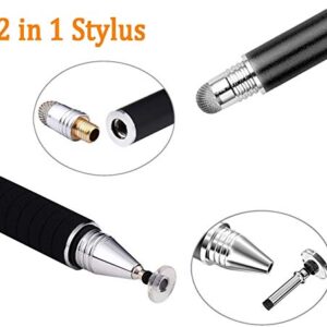 Mixoo Capacitive Stylus Pen,(Disc and Fiber Tip 2-in-1 Series) High Sensitivity and Precision,Stylus for iPad,iPhone and Other Touch Screens Devices, Black