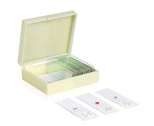 vision scientific vsh127 prepared slide set – hair type (set of 9) | specimens are cover slip sealed | slotted slide case for convenient storage | ideal set for high school observation