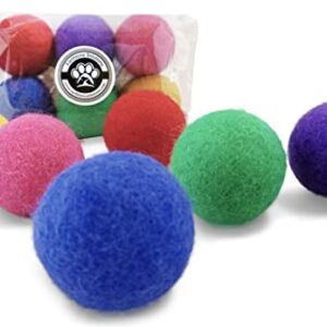 Earthtone Solutions Wool Felt Ball Toys for Cats and Kittens, Fun Adorable Colorful Soft Quiet Felted Fabric Balls, Unique for Cat Lovers, Merino Wool, Hand Made in Nepal