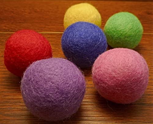 Earthtone Solutions Wool Felt Ball Toys for Cats and Kittens, Fun Adorable Colorful Soft Quiet Felted Fabric Balls, Unique for Cat Lovers, Merino Wool, Hand Made in Nepal