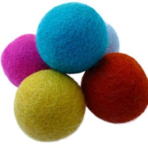 Earthtone Solutions Wool Felt Ball Toys for Cats and Kittens, Fun Adorable Colorful Soft Quiet Felted Fabric Balls, Unique for Cat Lovers, Merino Wool, Hand Made in Nepal